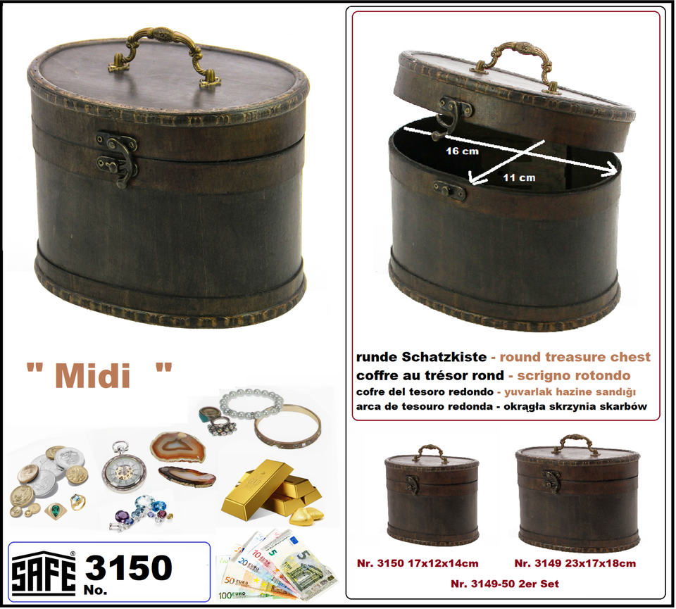 Treasure Chests Pirate Treasure Chest 2-Set MAXI & MIDI Safe 3149-50 ...