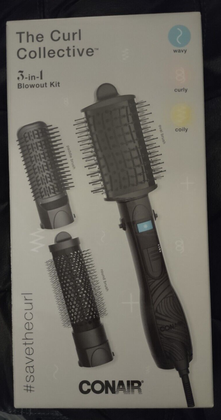 Conair The Curl Collective with 3-in-1 Blowout Interchangeable Brush ...