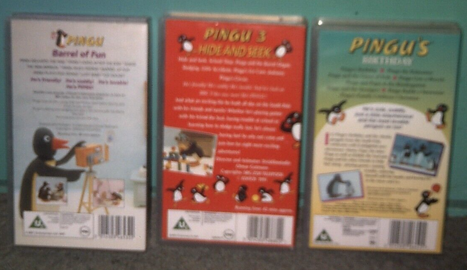 Pingu VHS Bundle x3 (Barrel Of Fun, Hide and Seek, Birthday) (Free P&P ...