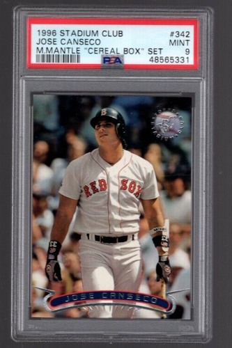 1996 Topps Stadium Club - Jose Canseco #342 Mickey Mantle Cereal Box ...