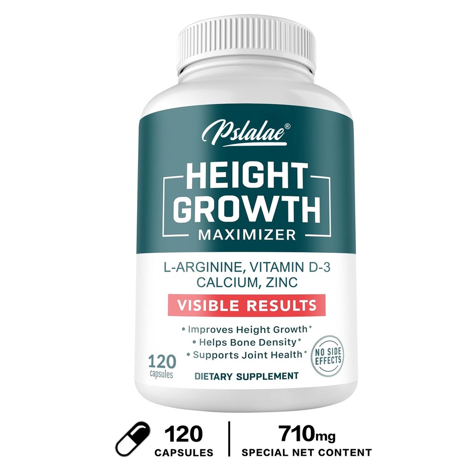 Height Growth- L-Arginine,Vitamin D3,Calcium, Zinc, Height,Maximizer ...