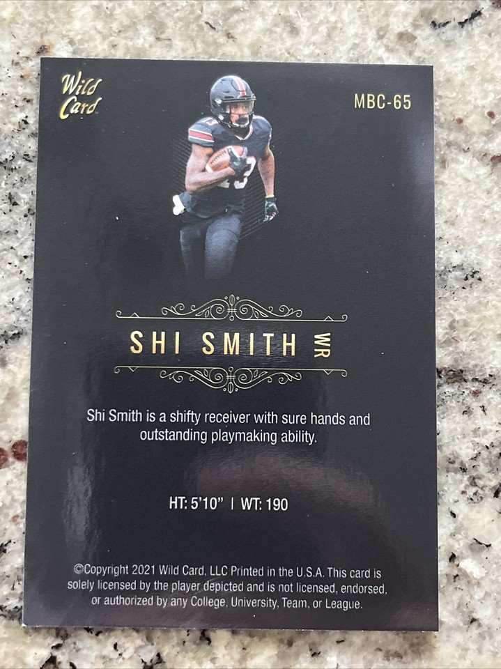 2021 WILD CARD MATTE PREMIER Black MBC-65 Shi Smith RC NFL Card C2 | eBay