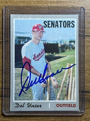 Del Unser Signed 1970 Topps Card Senators Auto | eBay