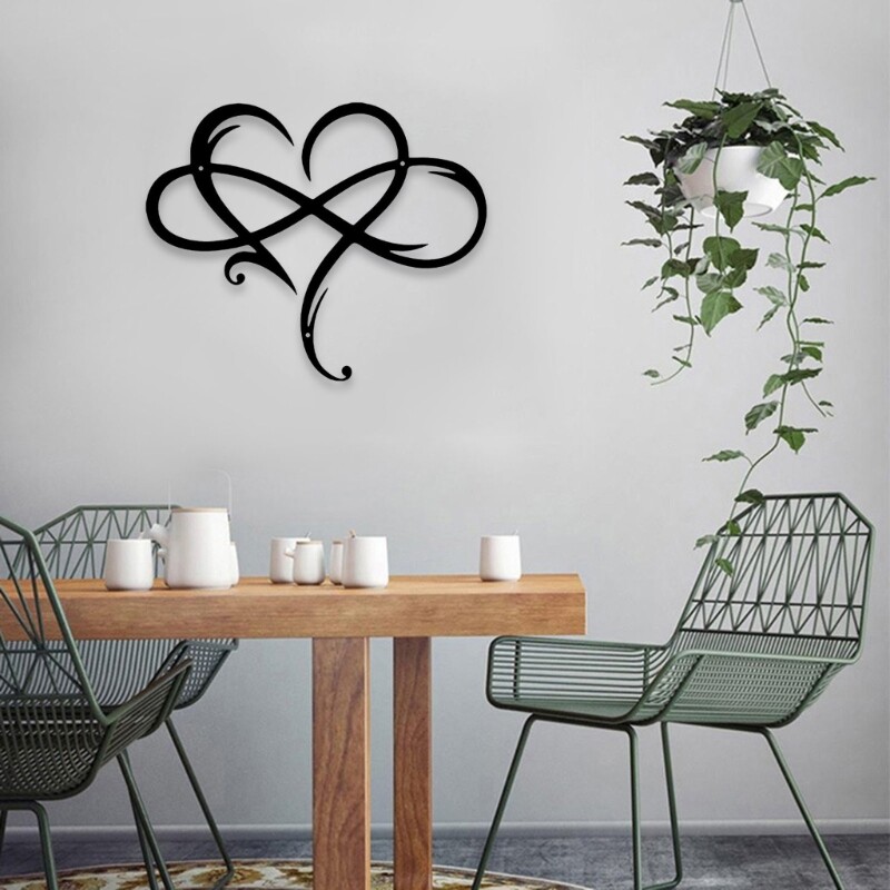 Metal Double Heart Sign Wall Art Decor Hangable New Year Birthday ...