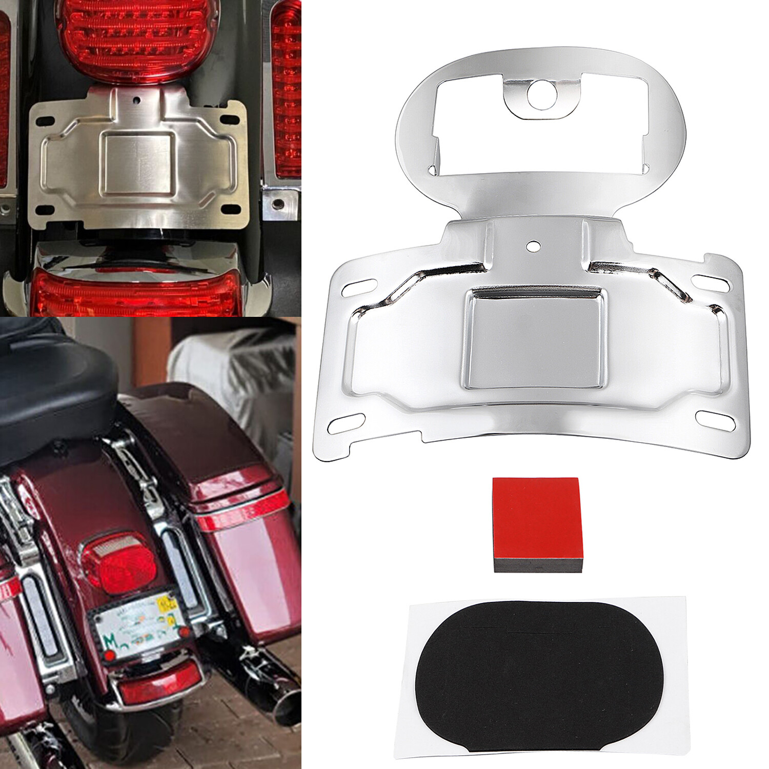 Chrome license Plate Relocation Mount For Harley Electra Road Glide ...