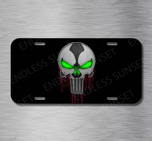 Spawn Skull Punisher Super Hero Comic Car License Plate Front Auto Tag ...