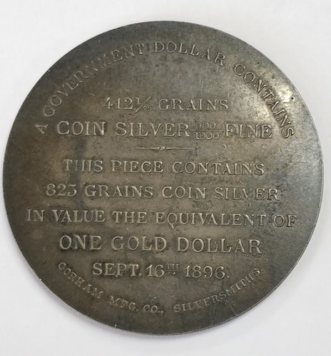 1896 Bryan Dollar | Gorham | uni-face | So Called Dollar HK | UNC ...