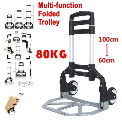 80kg Heavy Duty Folding Cart Portable Foldable Hand Sack Trolley Truck ...