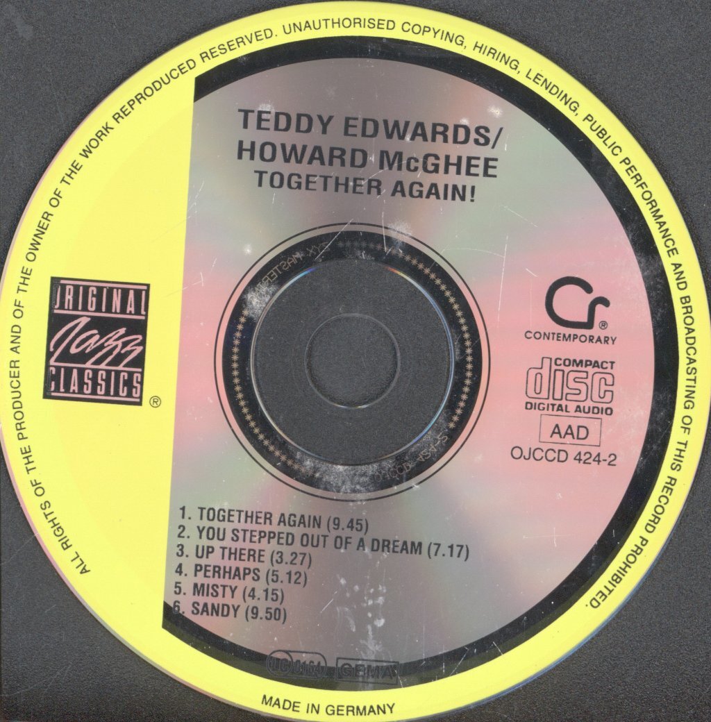 Howard McGhee Together Again! CD Germany Contemporary 1990 OJCCD4242 ...