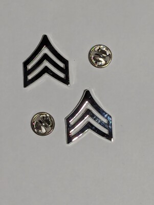 (20 Pack) Silver/Chrome 1" Sergeant Uniform Pins | eBay