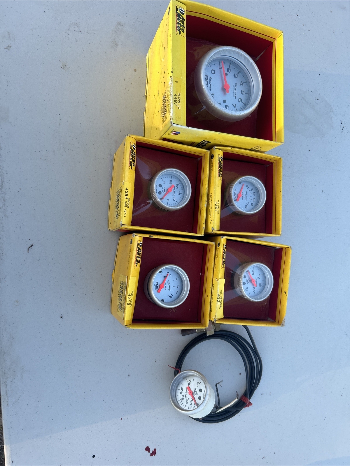 Vintage Old New Auto Meter Gauge Set | eBay