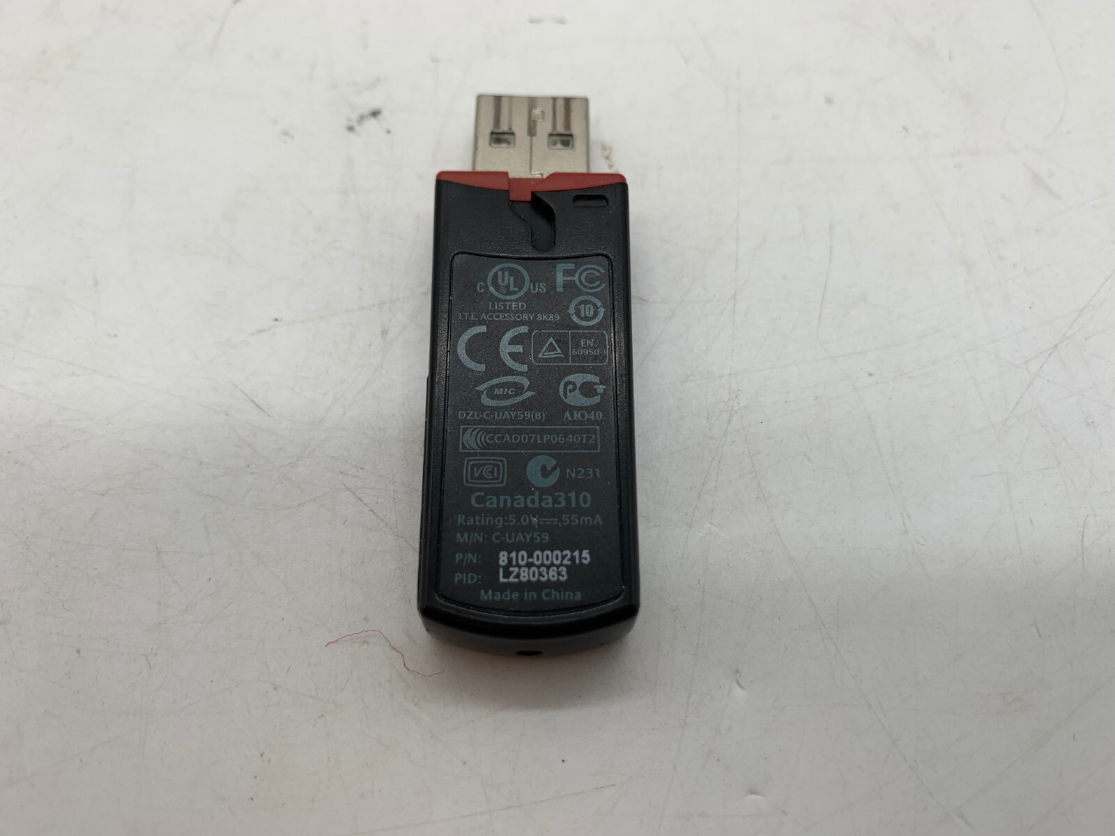 Logitech USB Wireless Receiver; P/N 810-000215, C-UAY59, Canada 310 ...