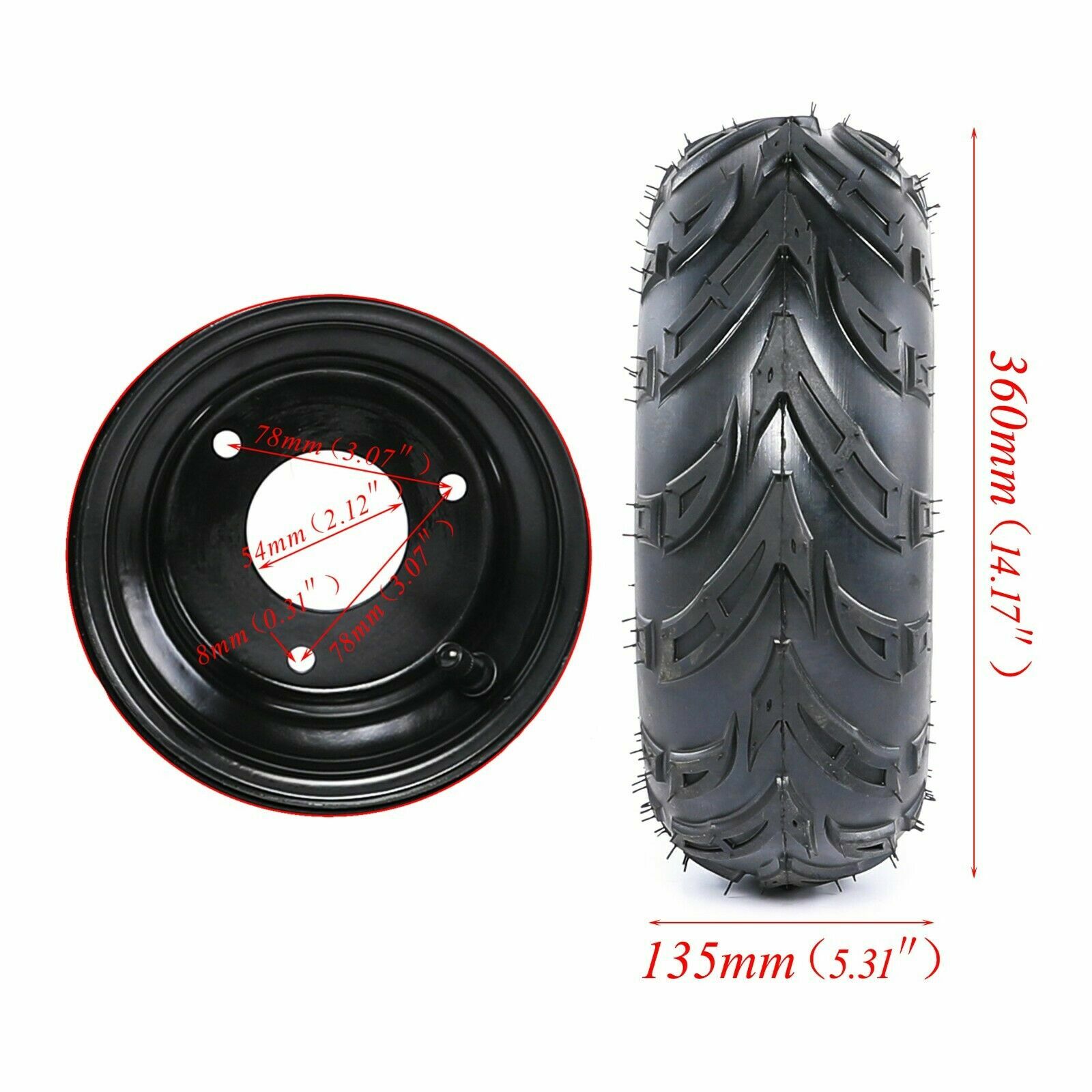 2pc 145/70-6 Tire Rim 6" Wheels + Axle Hub for ATV Go Kart Suzuki LT50 ...