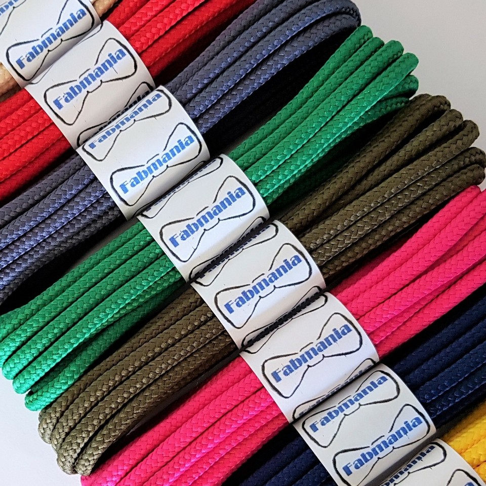 Fabmania® Laces - 4mm Round Polyester Boot Laces - Ideal for Walking ...