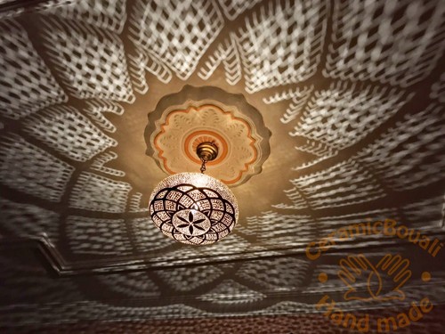 Decorative Moroccan Pendant Lamp Open Drop Ceiling Light, Hanging brass ...