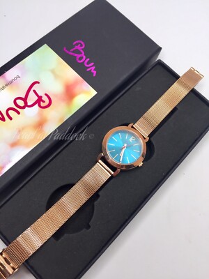 New Boum Women's Rose Gold And Aqua Bracelet Watch | eBay Australia