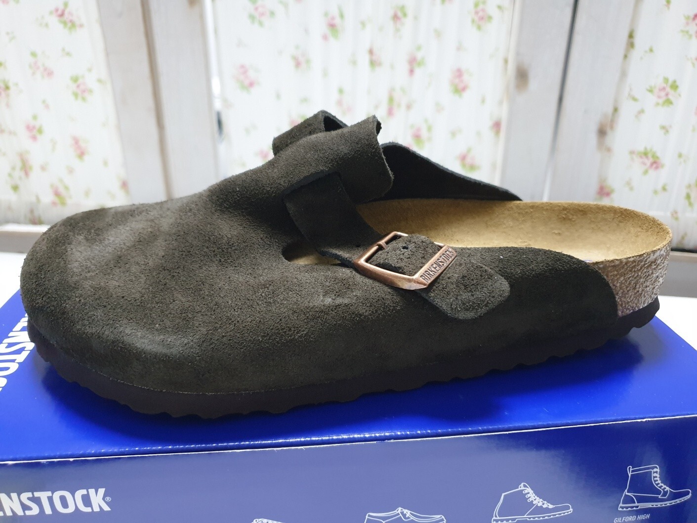 Birkenstock Boston Mocha Suede Leather Clogs Sandal Regular Fit EU 40 ...