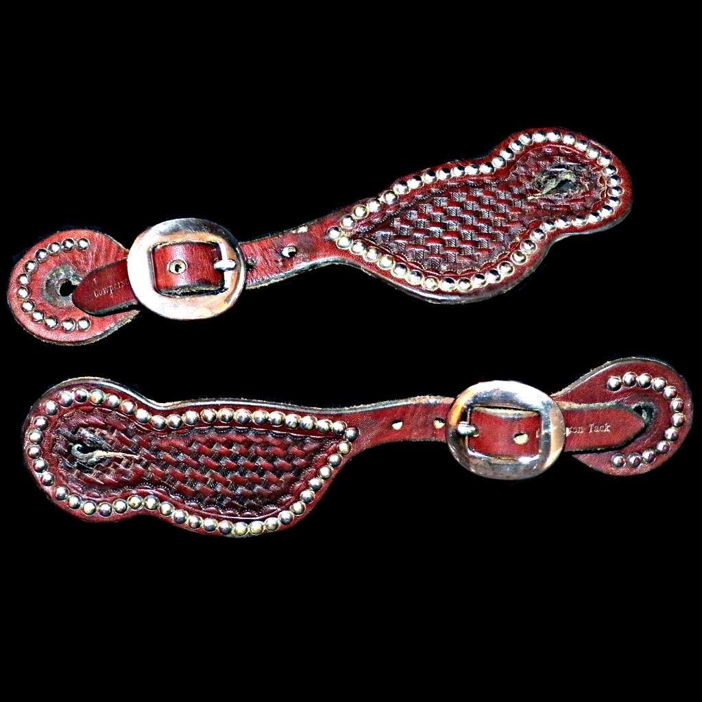 Cowperson Tack Studded Basketweave Leather Buckaroo Vaquero Ladies Spur ...