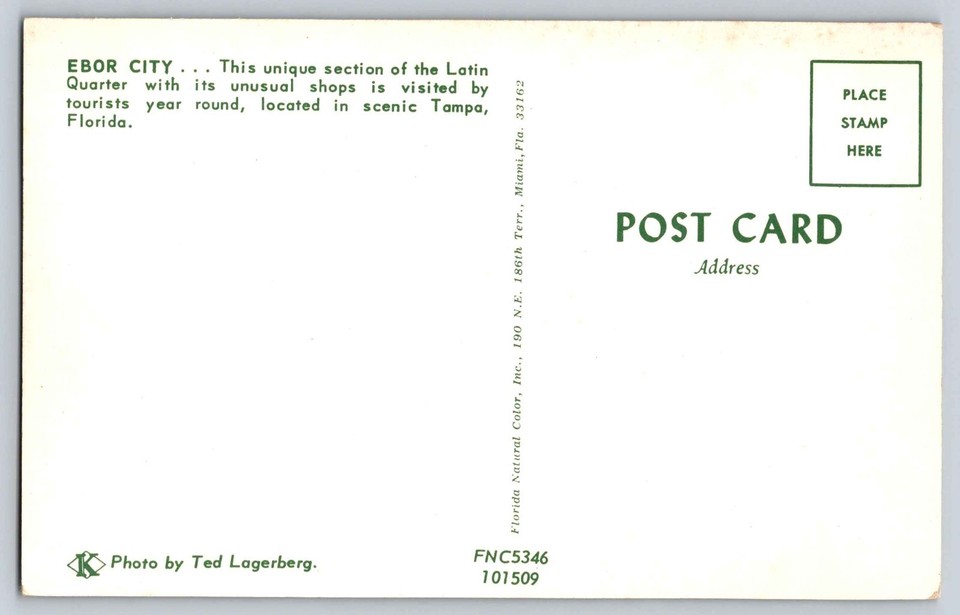 Postcard Ebor City section of the Latin Quarter Tampa Florida D-9 | eBay
