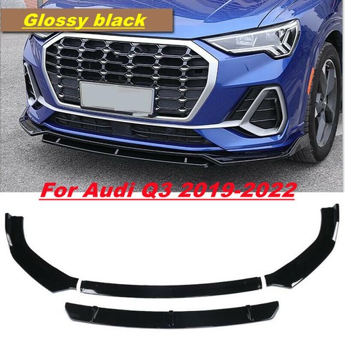 Fit For Audi Q3 19-2022 ABS Glossy black Front Bumper Lip Splitter Kit Trim 4PCS | eBay