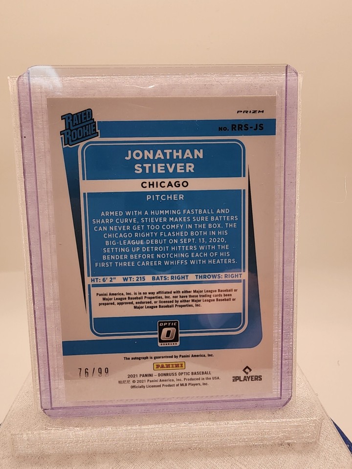 2021 Panini Donruss Optic Blue Mojo /99 Jonathan Stiever #RRS-JS Rookie ...