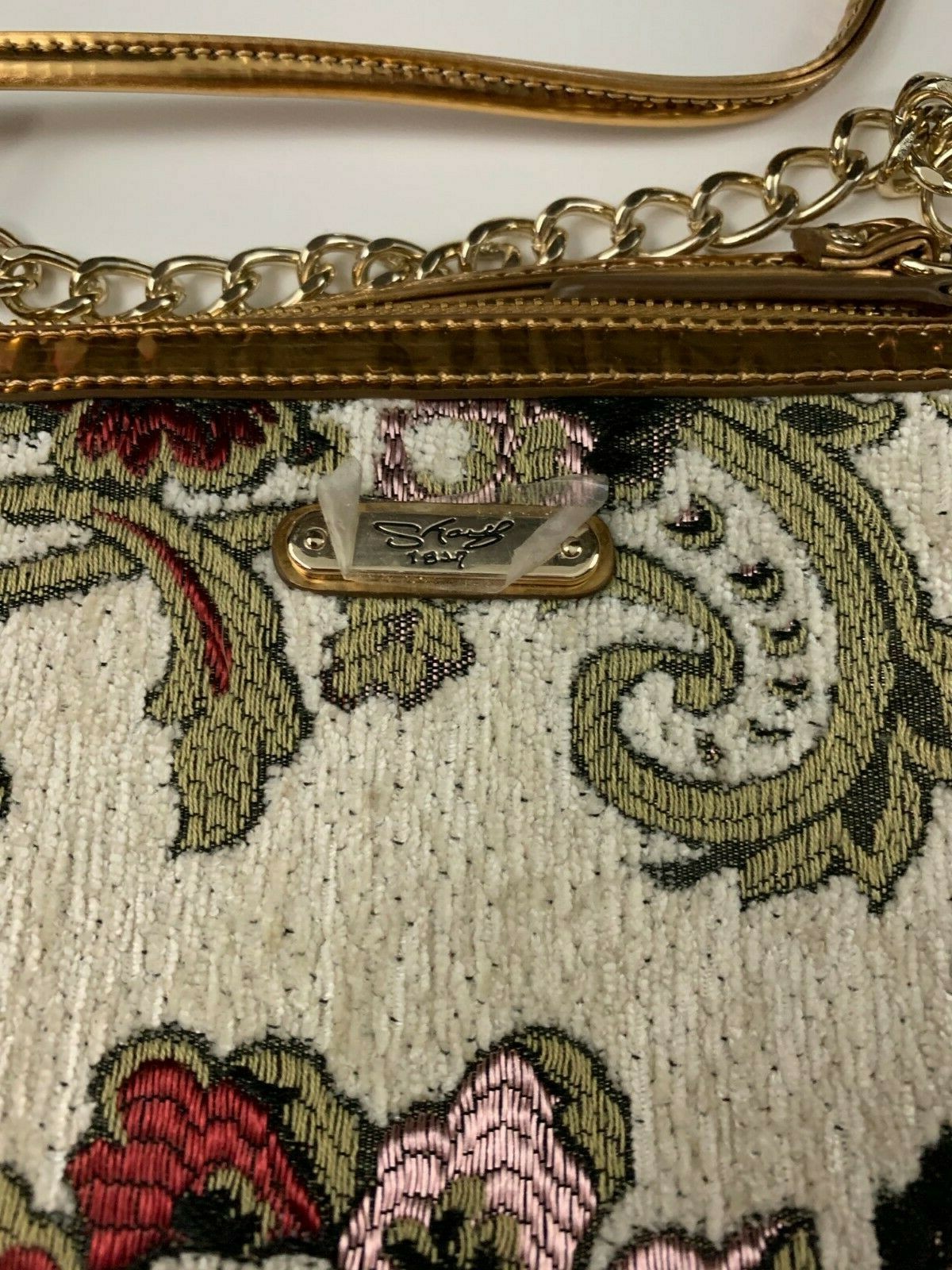 Sharif New York Crossbody Bag Handbag Floral Embroidery Rosette Unused ...