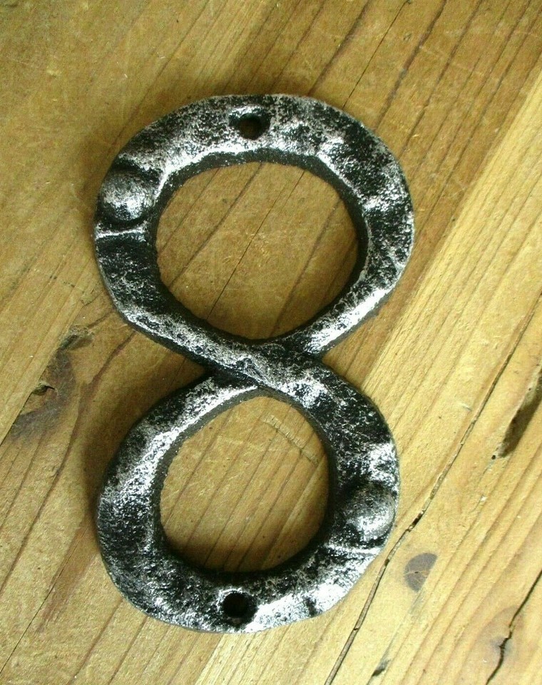 Cast Iron House Numbers Street Address Large Silver Full Set 0–9 #S ...
