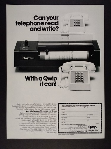 1979 Exxon Qwip Two 2 Fax Machine vintage print Ad | eBay
