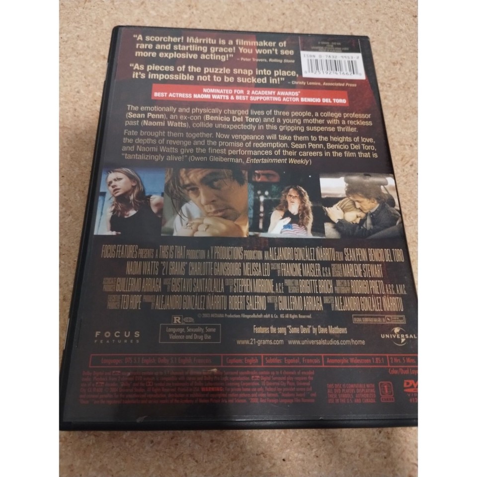 21 Grams DVD, Annie Corley, Paul Calderon, Danny Huston, Clea DuVall, Eddie Mars | eBay