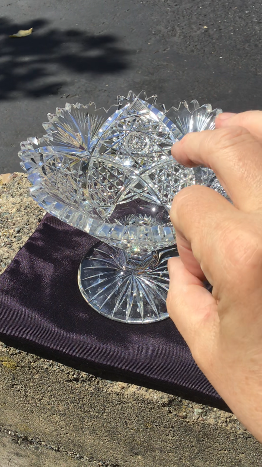 Rare Antique ABP Victorian Cut Lead Crystal Compote - Libbey Ellsmere ...