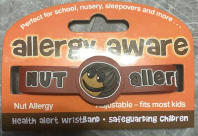 ALLERGY AWARE KIDS MEDICAL WRISTBAND -' NUT ALLERGY' HEALTH ALERT-Free ...