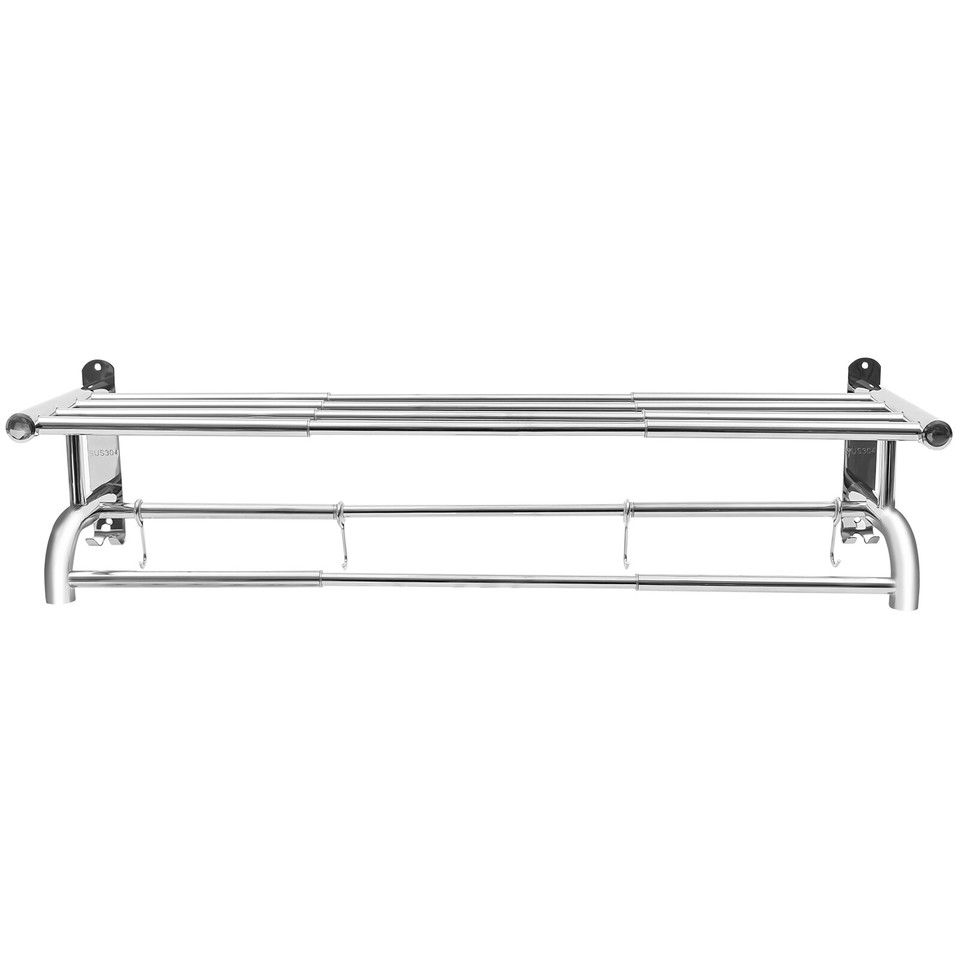 Towel Rack Bathroom Hotel Rail Holder Stainless Steel Wall Mounted ...