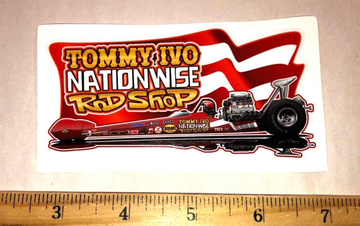 TV TOMMY IVO Nationwise ROD SHOP Top Fuel Dragster NHRA Decal Sticker ...
