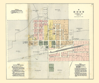 1894 Map of Edon Williams County Ohio | eBay
