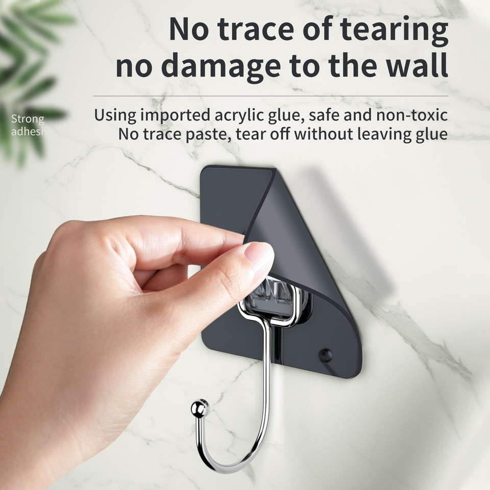 Adhesive Sticky Hooks Heavy Duty Rotatable Wall Seamless Hangers ...