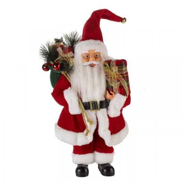 Christmas Santa Statue Decoration Standing Father Xmas Figure Festive ...