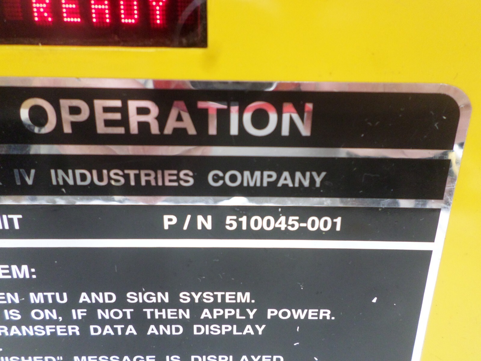 One Surplus Luminator 510045-001 Bus Destination Sign MTU Message ...