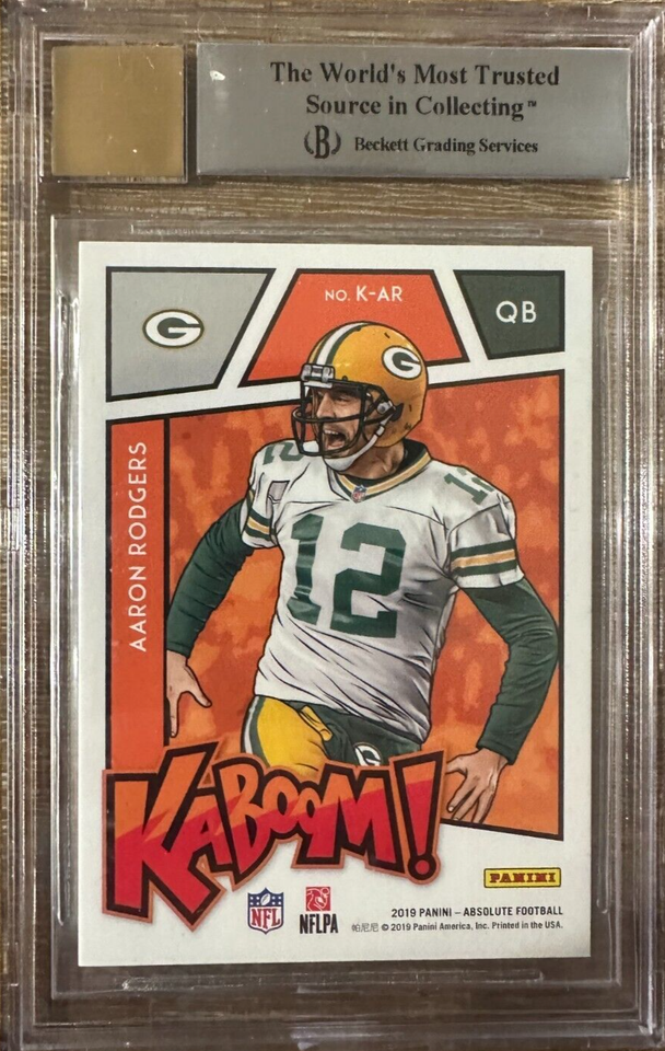 2020 PANINI HONORS KABOOM RECOLLECTION AARON RODGERS AUTO /3 BGS 9/10 ...