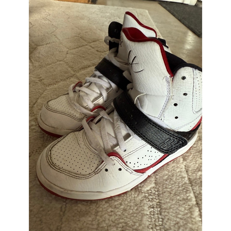 Jordan Flight High Top Basketball Sneakers Shoes Kids White Red Black ...