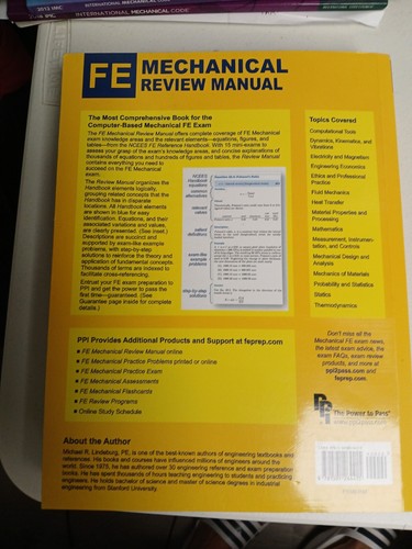 PPI FE Mechanical Review Manual, New Edition by Michael R. Lindeburg ...
