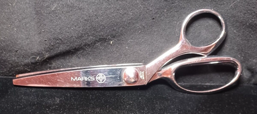 Vintage MARKS 407 Chrome Pinking Shears Made in Brazil Sewing Crafting ...