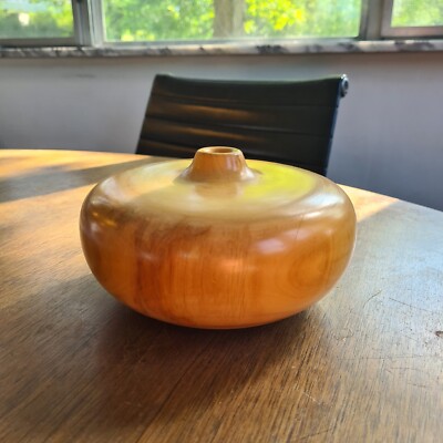 Vintage Signed Hand Turned Wooden Weed Bud Pot Vase Wood Natural | eBay