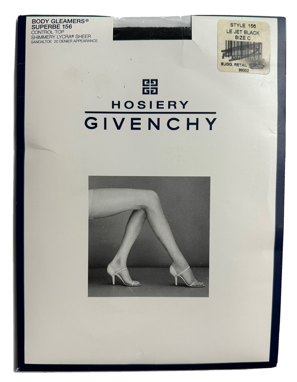 Vintage 90s Givenchy Body Gleamers jet black Pantyhose Size C M ...