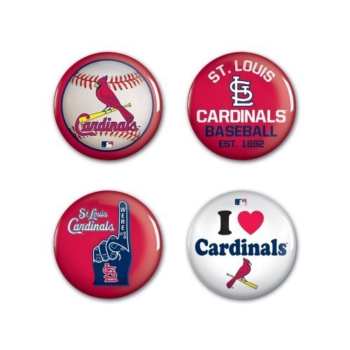 ST. LOUIS CARDINALS ~ MLB (4) Pack of 1 1/4" Inch Safety Pin Button ...