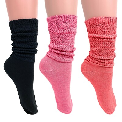 Colorful Cotton Lightweight Slouch Socks for Women Extra Thin 3 PAIRS ...