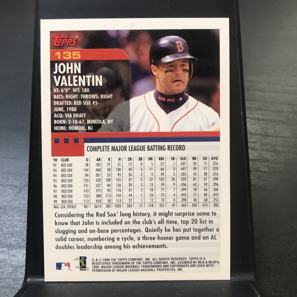 2000 Topps John Valentin #135 Boston Red Sox Baseball Card | eBay
