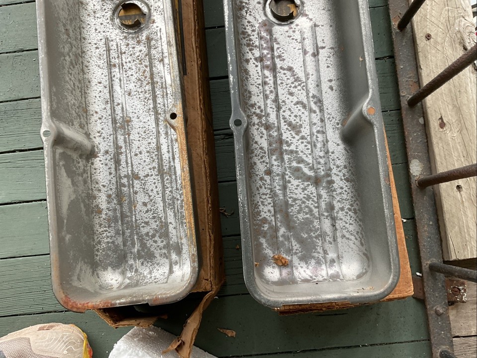 1954-1962 Pair Chevy Impala Belair 235 261 Valve Cover Nomad 6 Cylinder ...