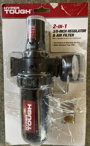 NEW Hyper Tough 2 In 1 3/8" Compresed Air Filter Regulator Kit w ...