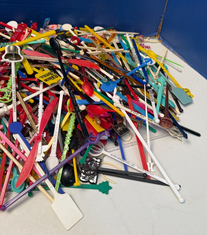 Huge LOT of 600+ Vintage Swizzle Sticks - Lifelong Collection - 50's 60 ...