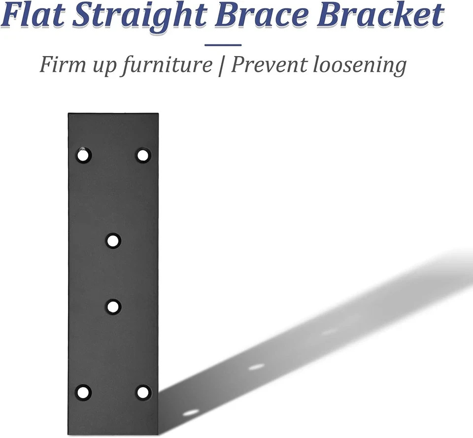 4Pcs Flat Straight Brace Brackets Stainless Steel Fixing Plates 6.7 X 1 ...